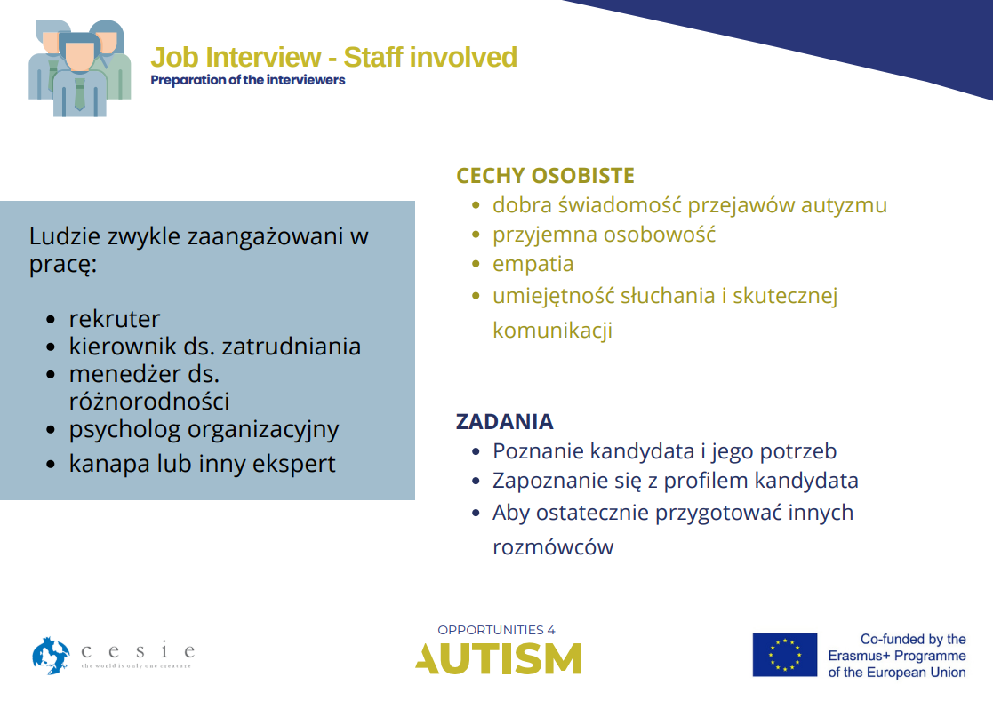 Moduł 5: PROCES REKRUTACJI DLA OSÓB Z ASD - Tworzenie procesu rekrutacji przyjaznego osobom z ...
